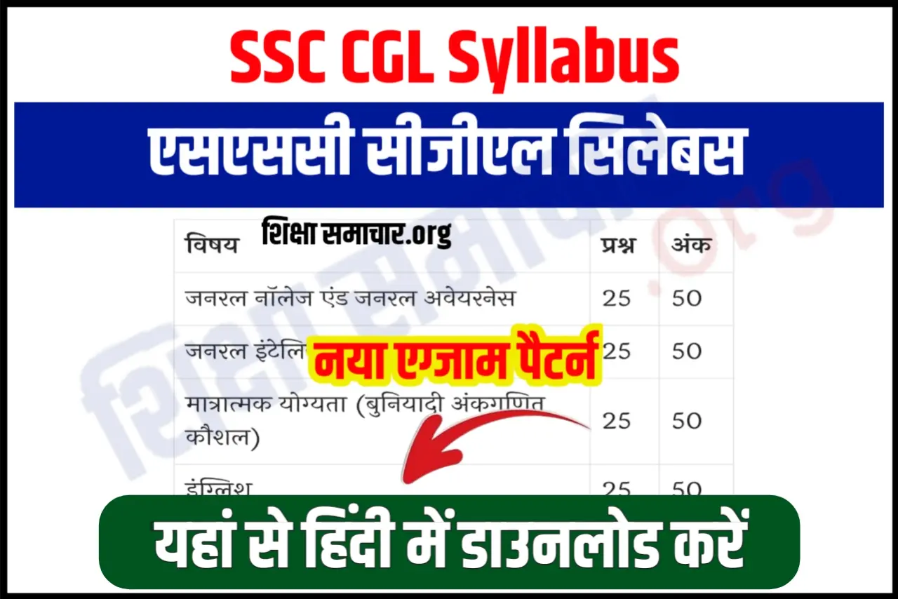 SSC CGL Syllabus In Hindi 2023 Pdf 